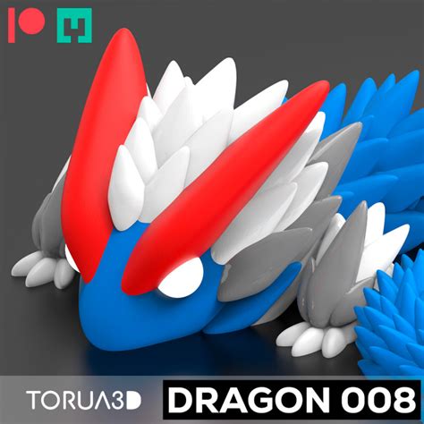 3d Printable Articulated Dragon 008 By Torua3d