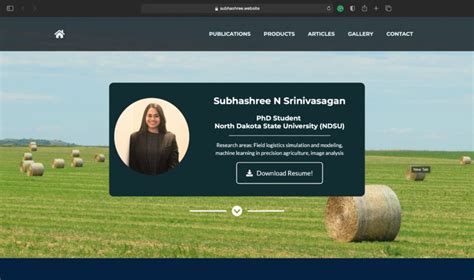 Personalwebsite Htmlcss Subha Srinivasagan Phd