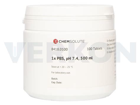 Tablety Pbs Na Přípravu Fosfátového Pufru Ph 74 Biosolute Verkon