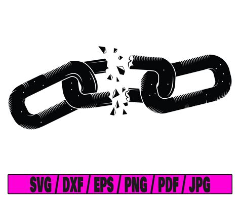 Broken Chain Svg Chain Svg Broken Svg Chain Silhouette Svg Etsy