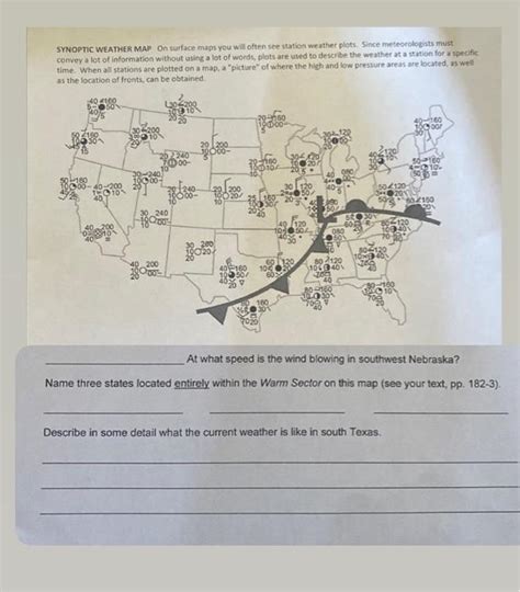 Solved SYNOPTIC WEATHER MAP On Surface Maps You Will Often Chegg Com