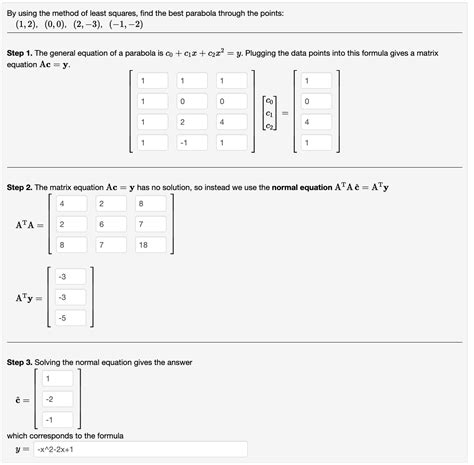 By Using The Method Of Least Squares Find The Best Chegg
