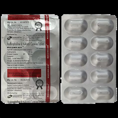 Mucomix Ace Tablet View Usage Side Effects Price And Subtitute Egmedi
