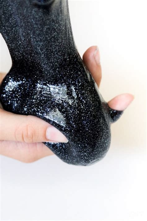 How To Make Slime With Contact Solution Black Glitter Slime
