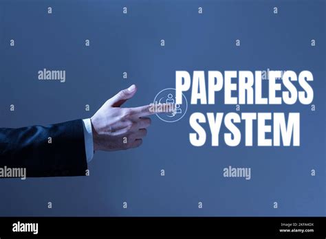 Text Caption Presenting Paperless System Business Approach Storage Or Communication Of