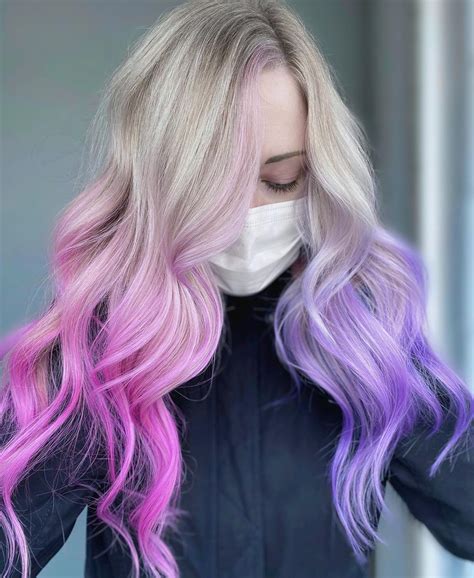 Pink And Purple Hair Tips