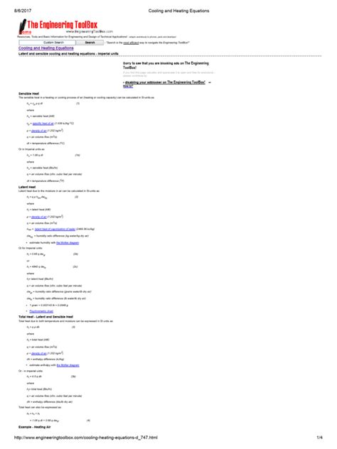 Cooling And Heating Equations Pdf