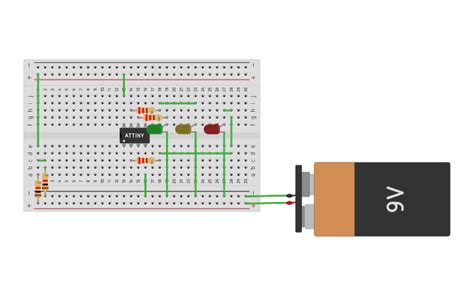 Circuit Design Traffic Light Tinkercad
