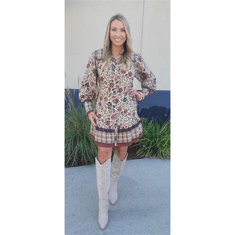 Toffee And Cream Long Sleeve Mini Dress Hazelynn Boutique