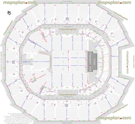 Charlotte Spectrum Center Seating Chart Detailed Seat And Row Numbers End Stage Concert Sections
