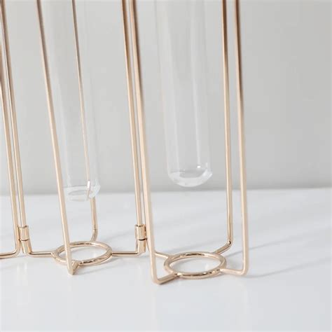 Новая нордическая креативная стеклянная 5 гидропонная ваза железная художественная ваза Золотая