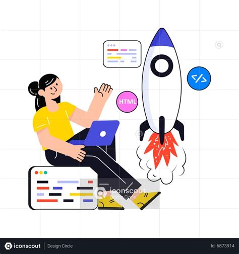 Best Girl Doing Web Development Startup Illustration Download In Png And Vector Format