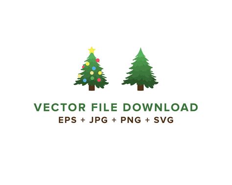 Vector Christmas Tree Emoji Design Svg Png Eps Download Now Etsy
