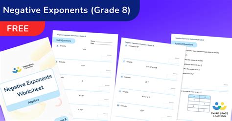 Free Negative Exponents Worksheet