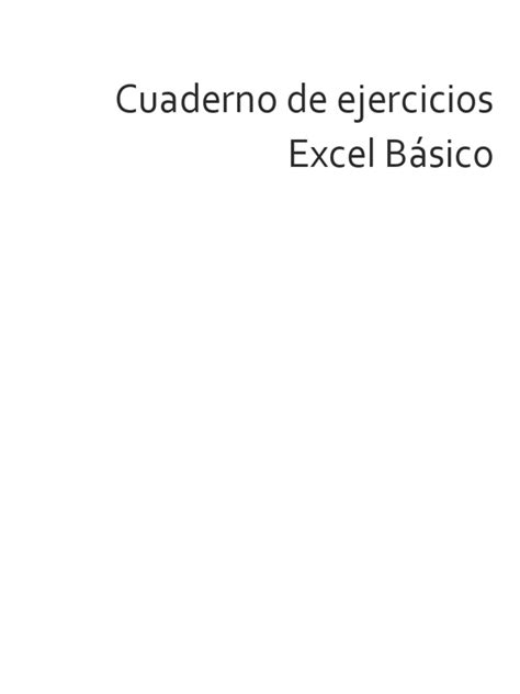 Cuaderno De Ejercicios Excel Básico Descargar Gratis Pdf Microsoft Excel Hoja De Cálculo