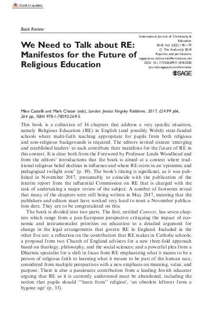 Pdf We Need To Talk About Re Manifestos For The Future Of Religious
