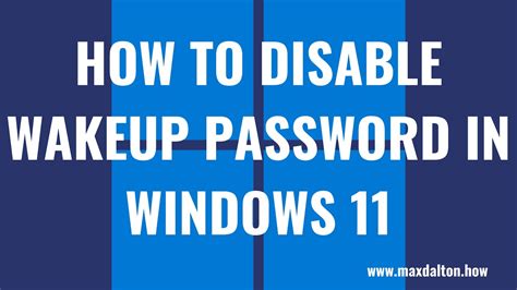How To Disable Wakeup Password In Windows 11 Youtube