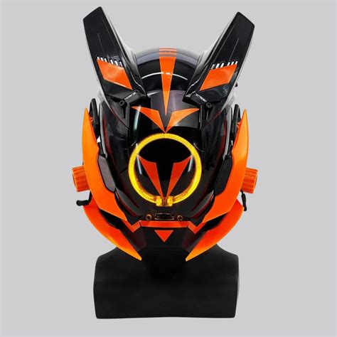 Orange Cyberpunk Helmet Techwear
