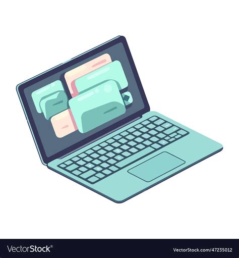 Modern Laptop Symbolizes Communication Royalty Free Vector