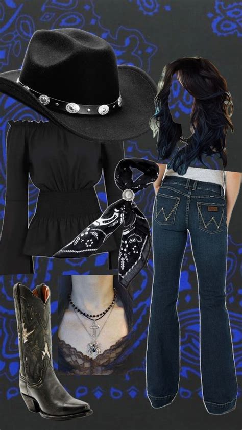 Gothic Western Outfit Goth Country Girl Outfits Emo Cowgirls