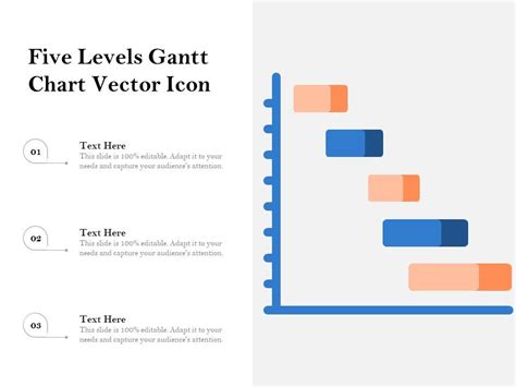 Five Levels Gantt Chart Vector Icon Ppt Powerpoint Presentation Gallery Example Introduction Pdf