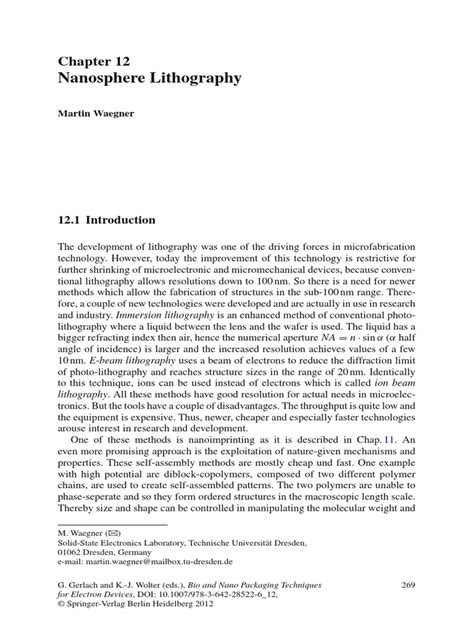 Nanosphere Lithography Download Free Pdf Photolithography Crystallite