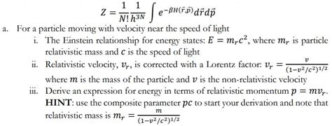 Solved The Classical Partition Function For N