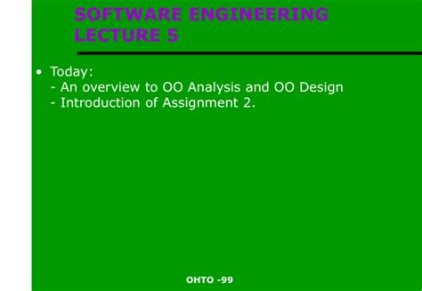 Slides On Oo Analysis And Design
