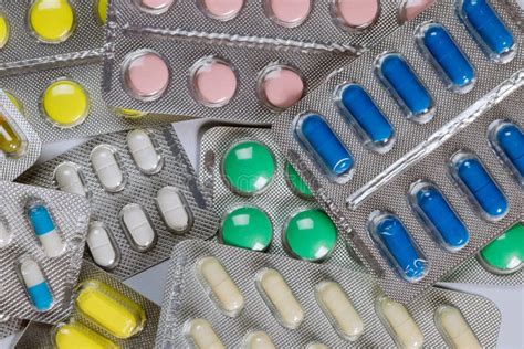 Blister Packed With Many Different Types Of Medicine Pills In One Package Stock Photo Image Of