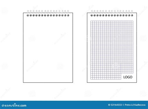 Notebook With Blue Grid And Blank Notebook Stock Vector Illustration