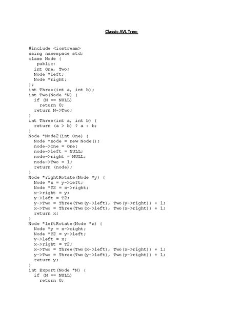 AVL Tree Understanding AVL Trees And Binary Structures Classic AVL Tree Include Using
