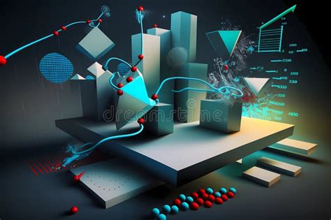 Abstract Presentation Of Graph Chart Pie In 3d Geometric To Represent