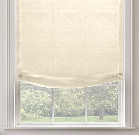 Belgian Sheer Linen Relaxed Roman Shade Rh Relaxed Roman Shade