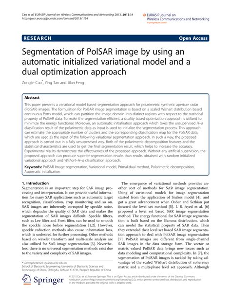 Pdf Segmentation Of Polsar Image By Using An Automatic Initialized