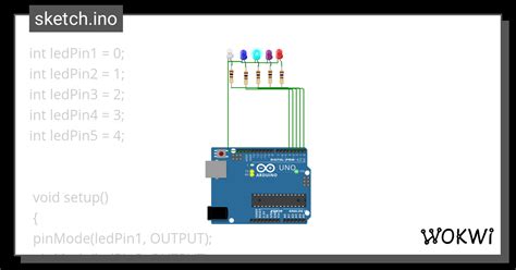 Uji Coba Runing Led Wokwi ESP STM Arduino Simulator