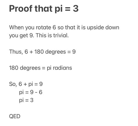 Proof That Pi 3 R Mathmemes