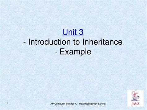Ppt Unit 3 Introduction To Inheritance Example Powerpoint