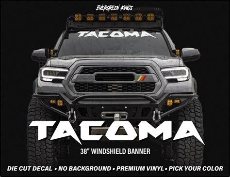 Tacoma Custom Text Windshield Banner Decal Sticker Logo For Toyota