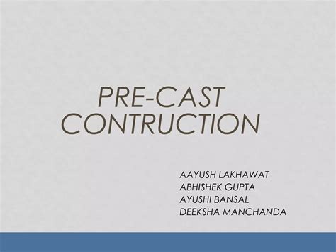 Precast Construction Ppt