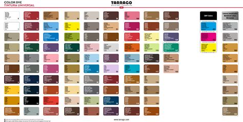Color Chart Of Tarrago Numerical Color Chart My Shoe Supplies