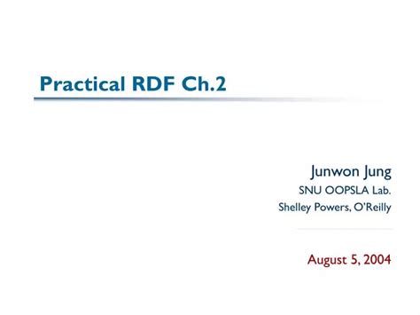 PPT Practical RDF Ch 2 PowerPoint Presentation Free Download ID 643481