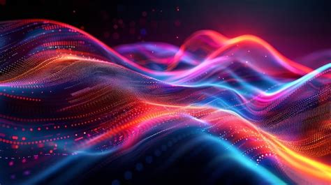 Premium Photo Dynamic Abstract Visualization With Bright Neon Lines Flowing Like Waves