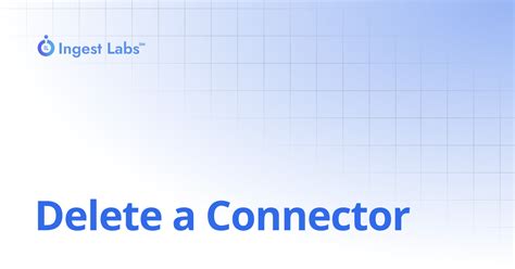 delete a connector ingets labs documentation