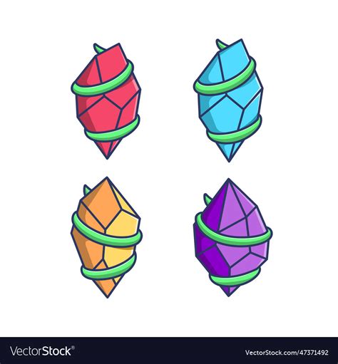 Crystal Set Isolated On White Background Vector Image