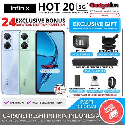 Jual INFINIX Hot 20 5G NFC 4 128GB 3GB Extended Ram Garansi Resmi Infinix Shopee Indonesia