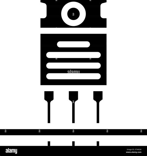 Transistor Installation Electronics Glyph Icon Vector Illustration