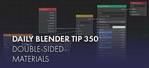 Daily Blender Tip Double Sided Materials BlenderNation