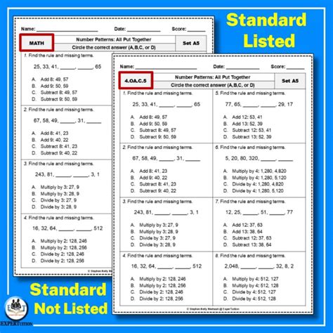 Growing And Shrinking Number Patterns Worksheets Finding Rules