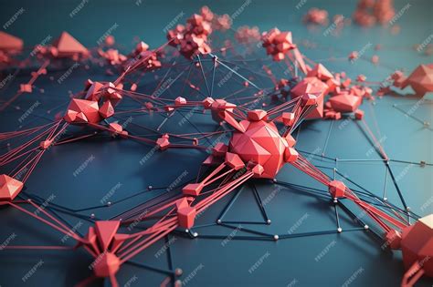 Premium Photo 3d Render Of A Low Poly Plexus Design Network Communications Technology Background