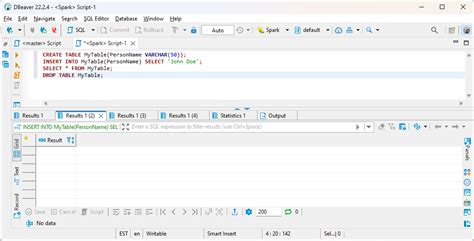 Multiple Results Tabs Opening When Executing Script Under Apache Spark Connector · Issue 18208